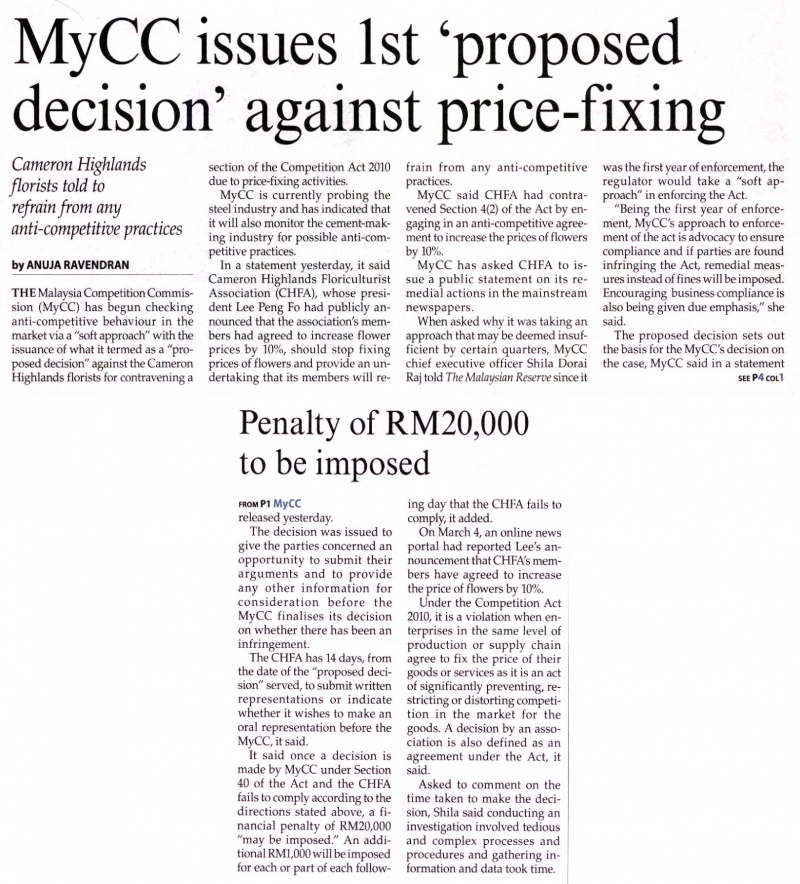 MyCC issues 1st 'proposed decision' against price-fixing | Malaysia ...